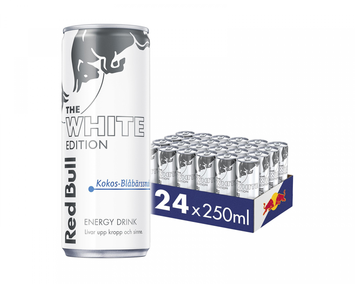 Red Bull 24x Energi Drik, 250 ml, White Edition - MaxGaming.dk
