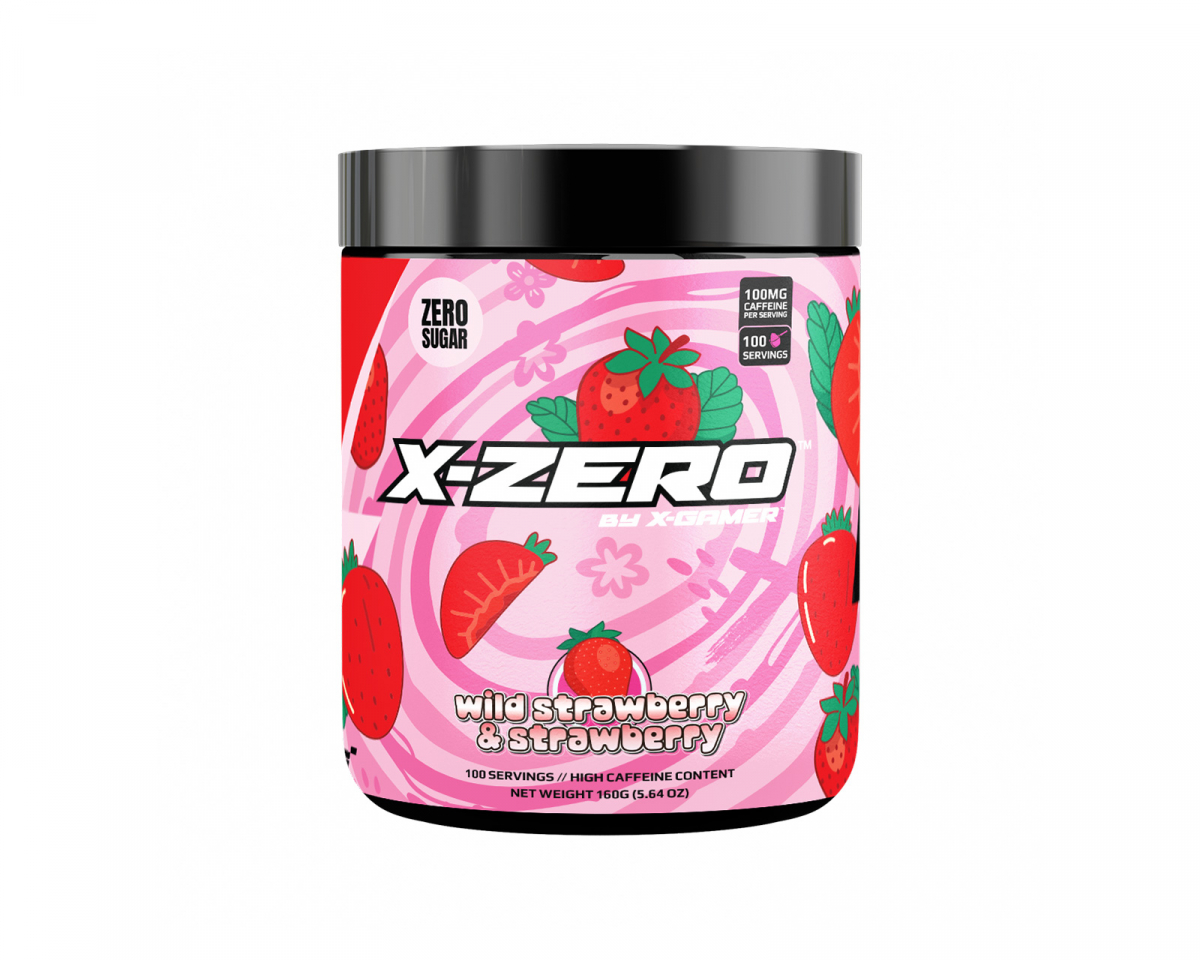 X-Gamer X-Zero Wild Strawberry & Strawberry - 100 Portioner - MaxGaming.dk