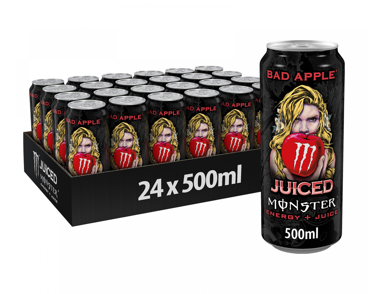 Monster Energy Juiced Bad Apple 24 x 500ml - MaxGaming.dk