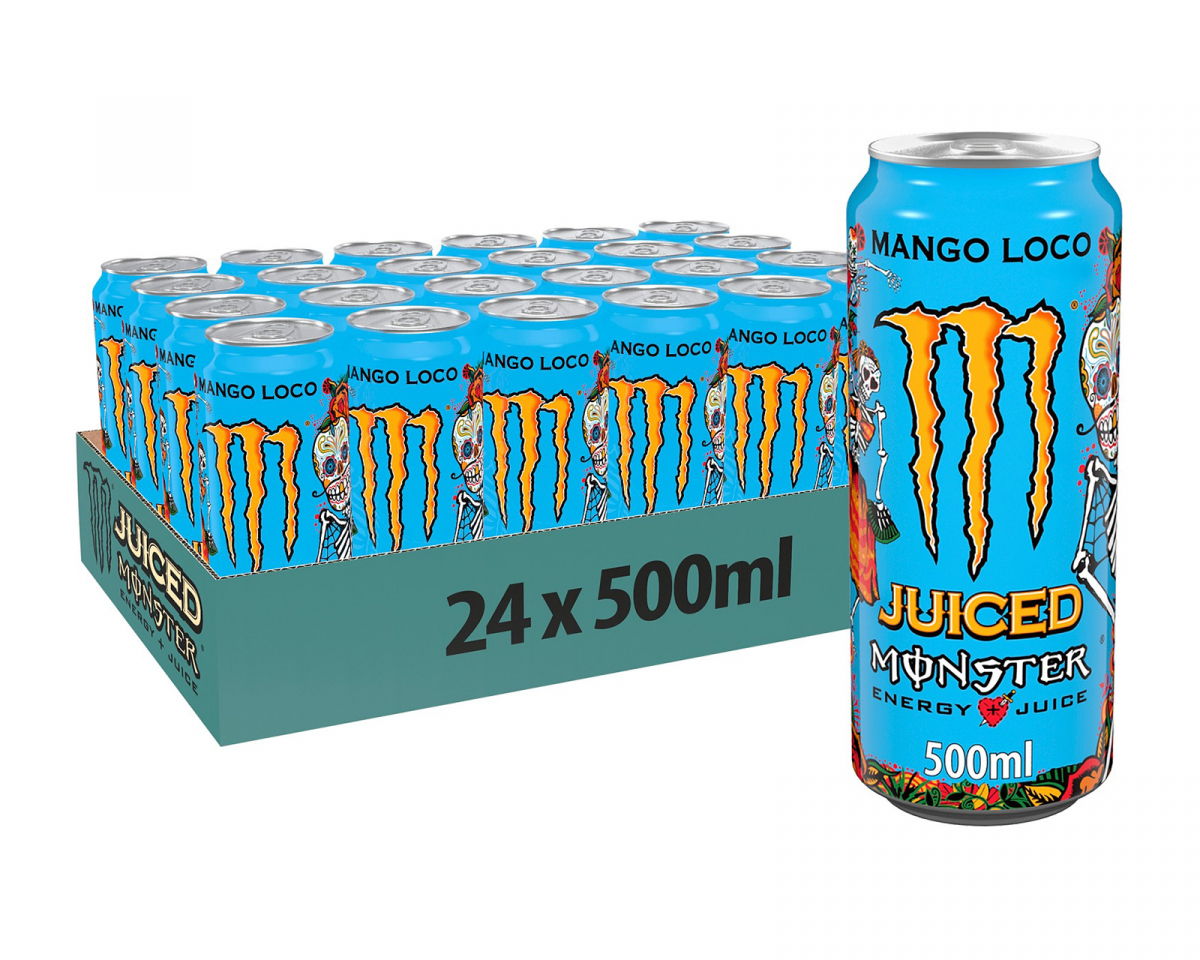 Monster Energy Juiced Mango Loco 24 x 500ml - MaxGaming.dk