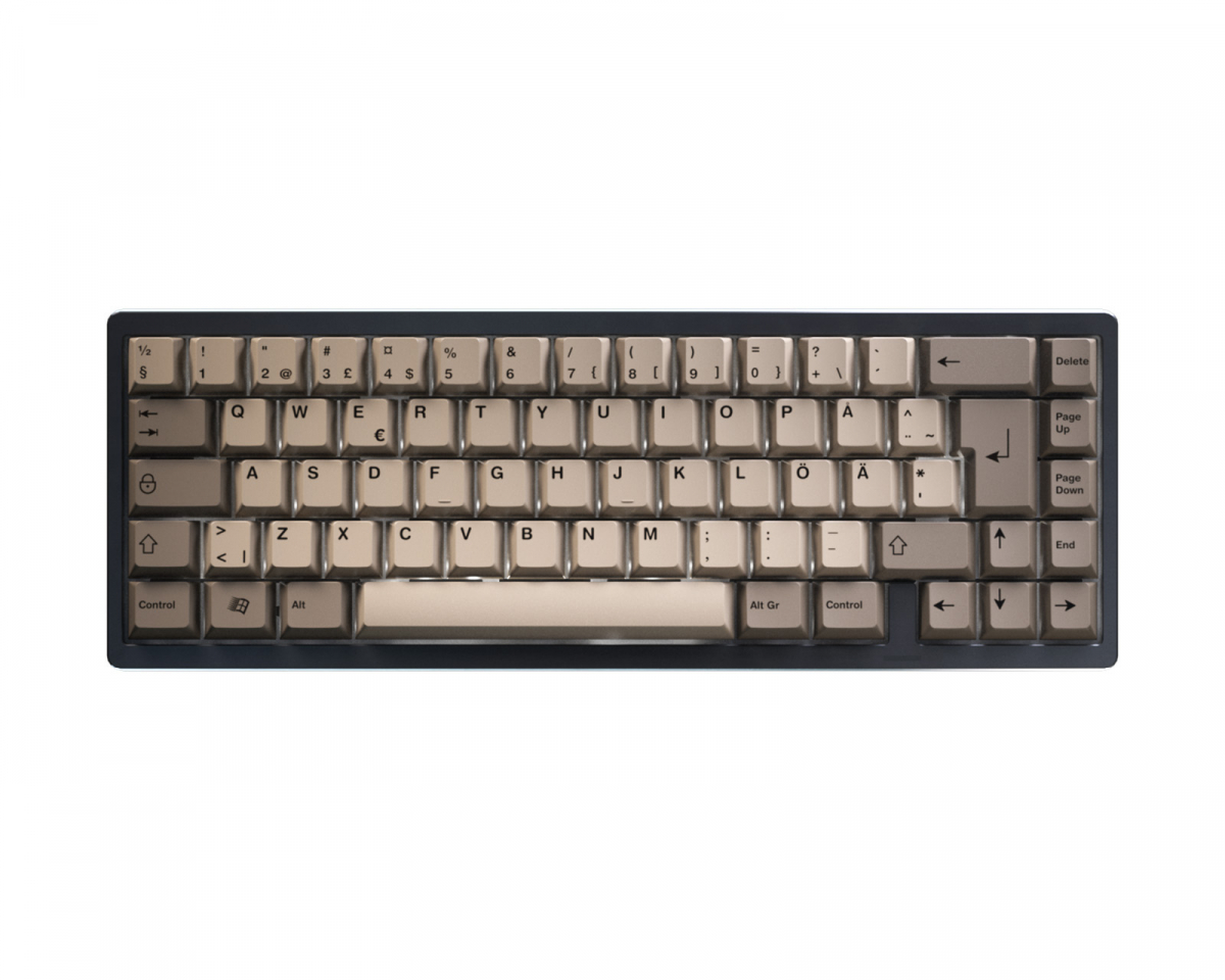 MaxCustom MAX65 Black + Retro Keycaps + Milky Yellow Pro Switches ...